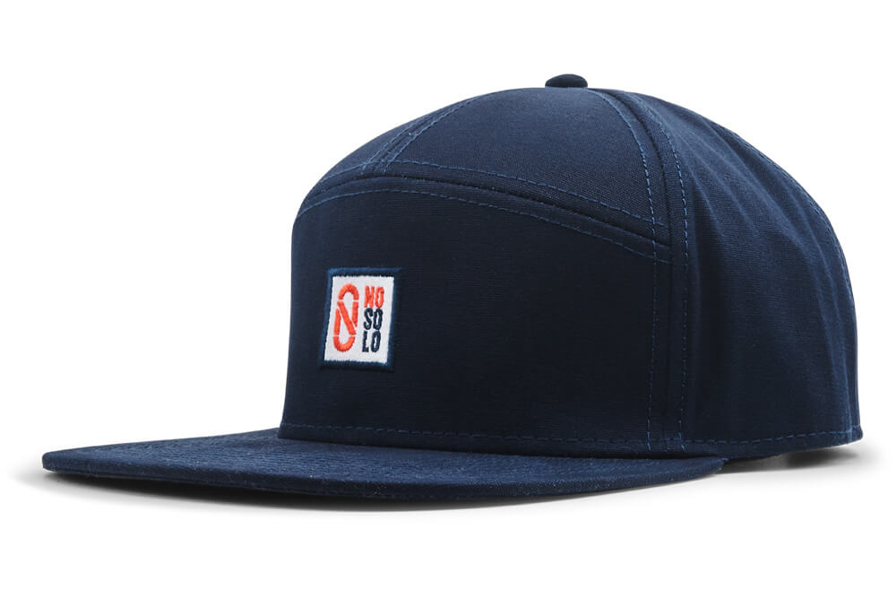BACKWARDS 7 - Nav | NOSOLO | Navy Flat Brim Hat